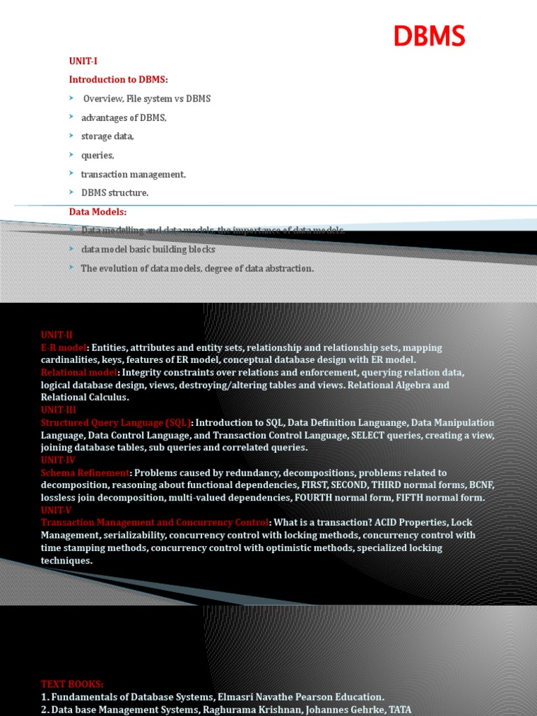 Dbms Unit 1 Ppts | Download Free PDF | Databases | Database Transaction