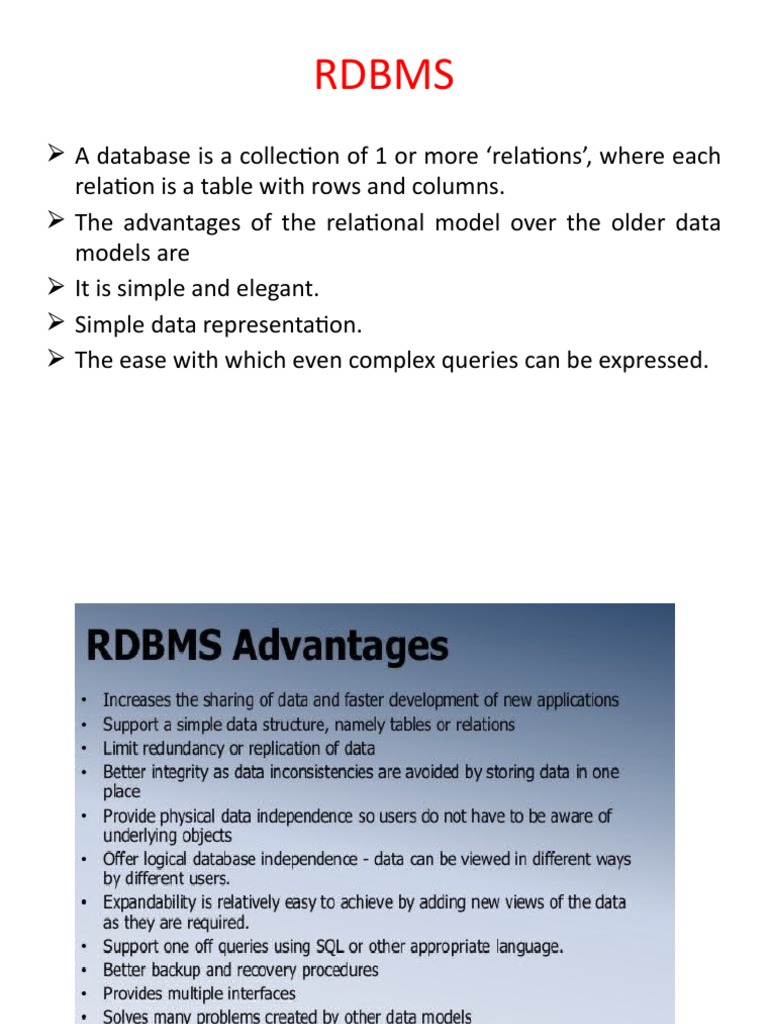 RDBMS | PDF | Relational Database | Databases