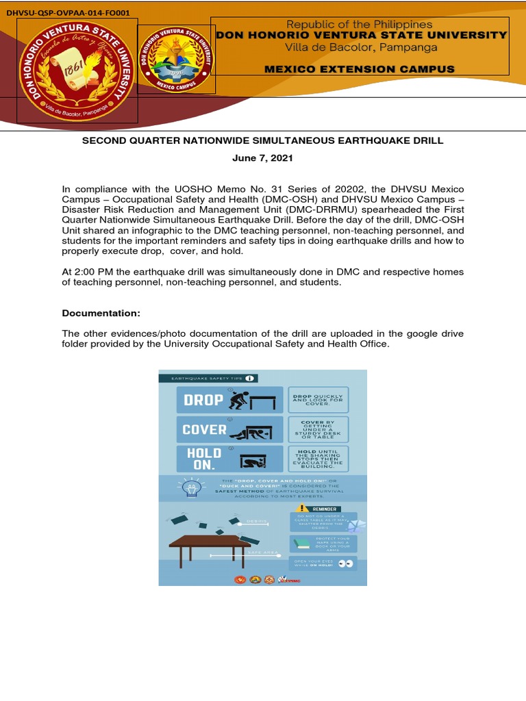Nationwide Earthquake Drill Report 2021 | PDF