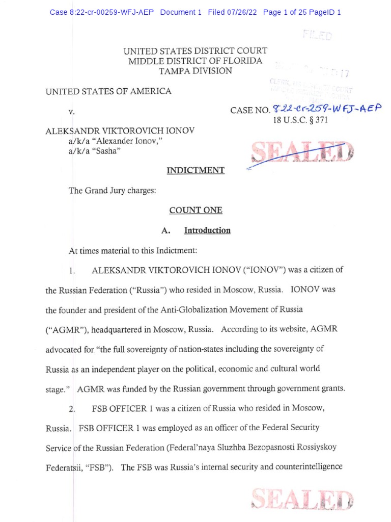 Alexander Ionov Indictment | PDF