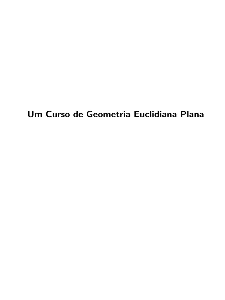 Geometria Plana | PDF | Linha (Geometria) | Axioma