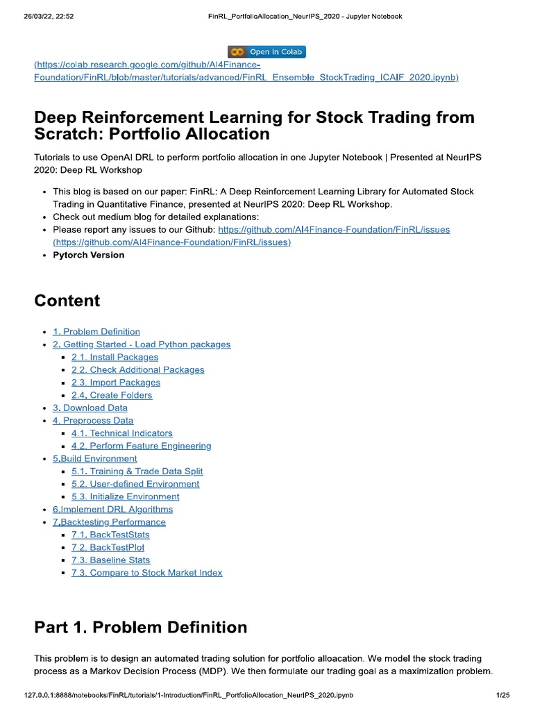 Introcucao finRL | PDF