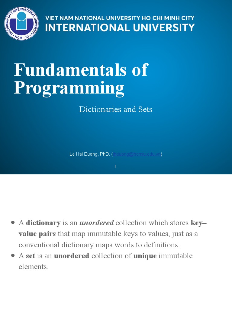 FoP Ch06 Dictionaries and Sets | PDF | Bracket | String (Computer Science)