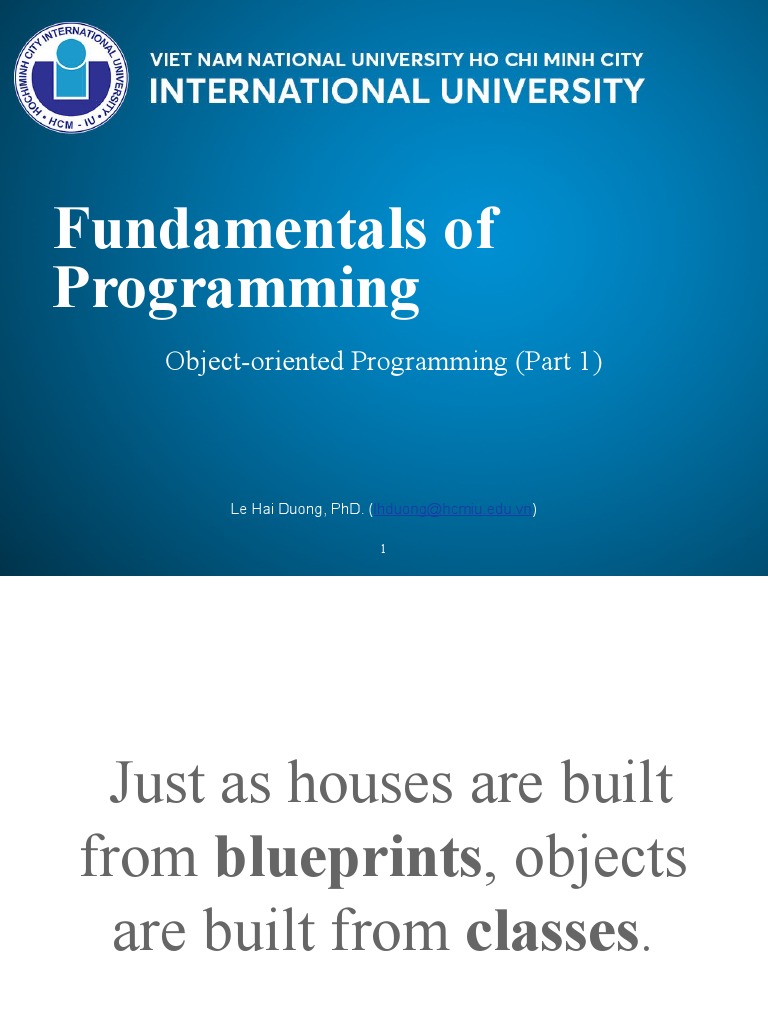FoP Ch10 P1 Object-Oriented Programming | PDF | Class (Computer Programming) | Method (Computer ...