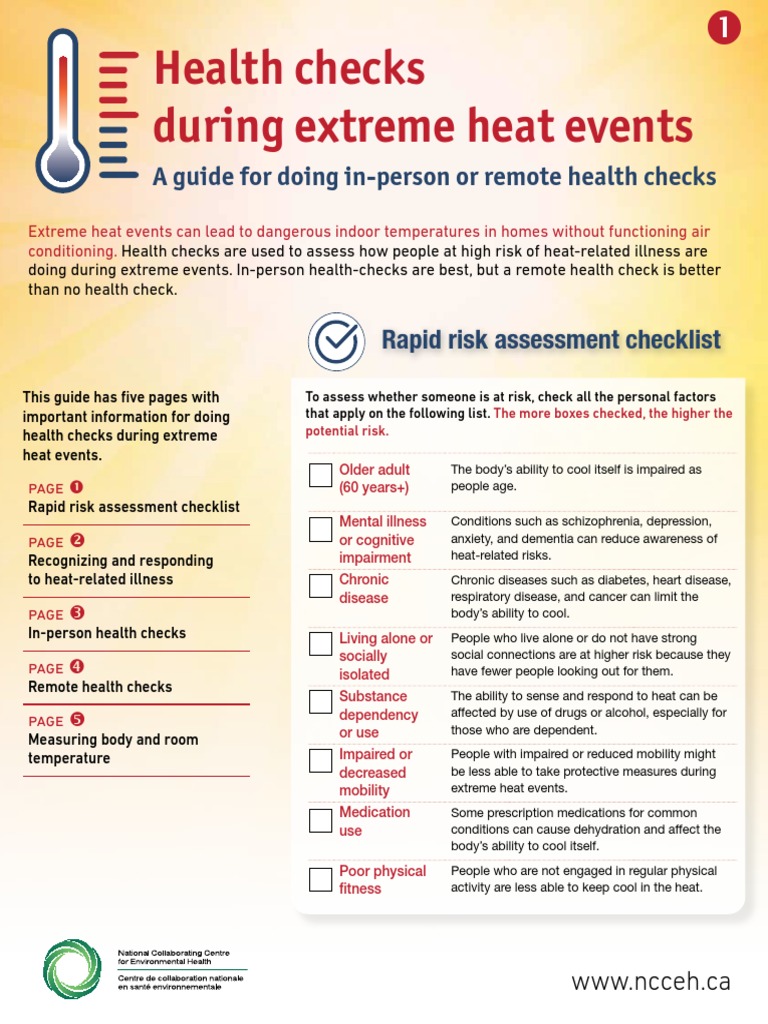 NCCEH Extreme Heat Event - Health Checklist WEB - 0 | PDF | Heat Wave ...