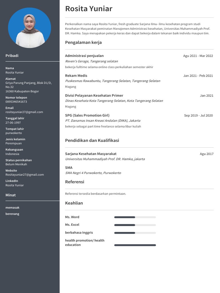 CV Rosita Yuniar | PDF