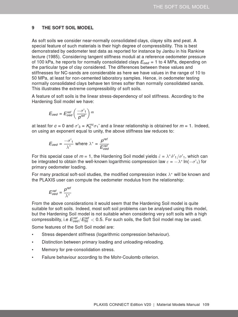 PLAXIS CONNECT Edition V20 - Material Models Manual 109 | PDF ...