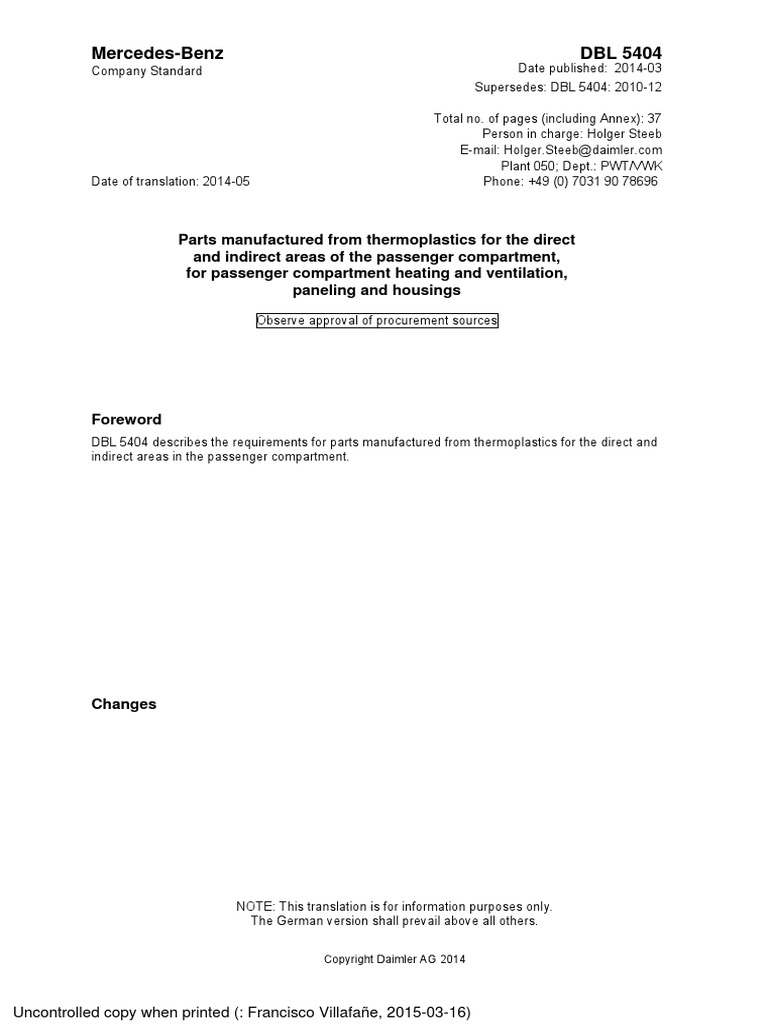 DBL 5404 - 2014 | PDF | Plastic | Building Engineering