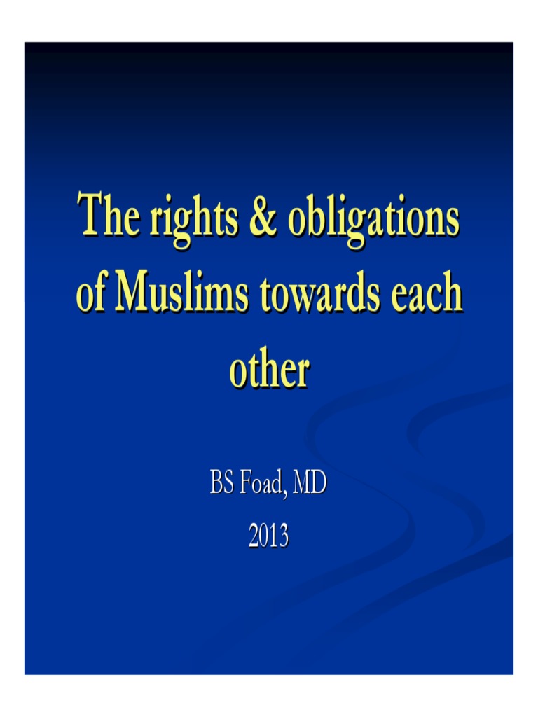 16-Rights and Obligations of Muslims Towards Each Other | PDF ...