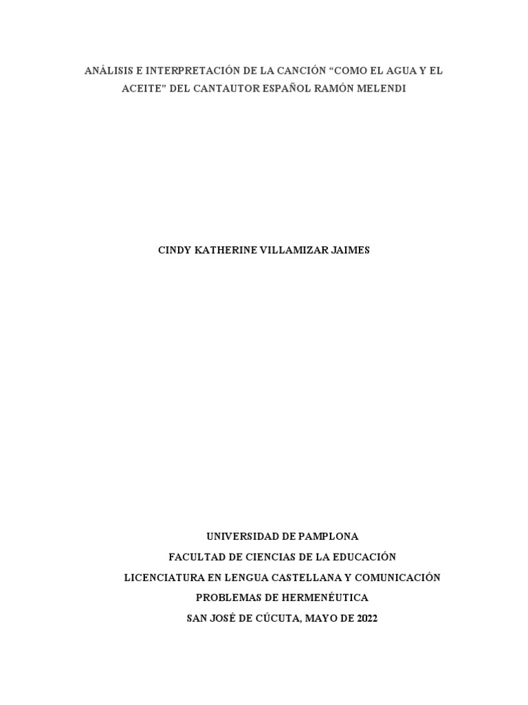 Analisis de La Cancion | PDF | Amor