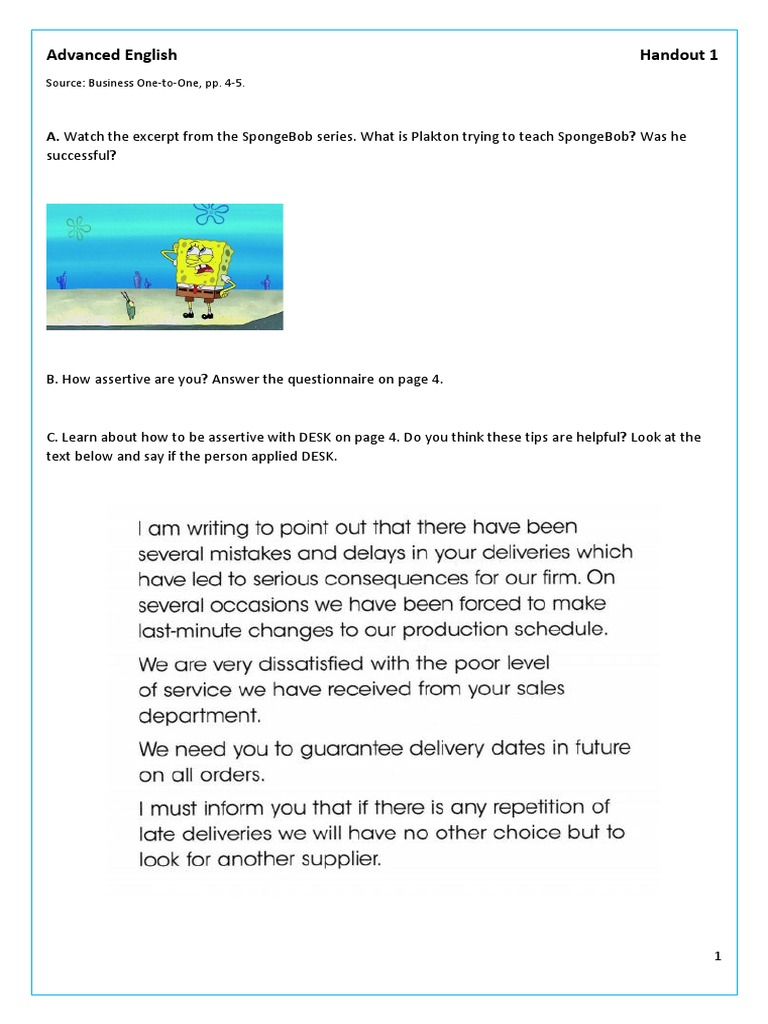 Advanced English Handout 1: Successful? | PDF | Psychology | Cognition