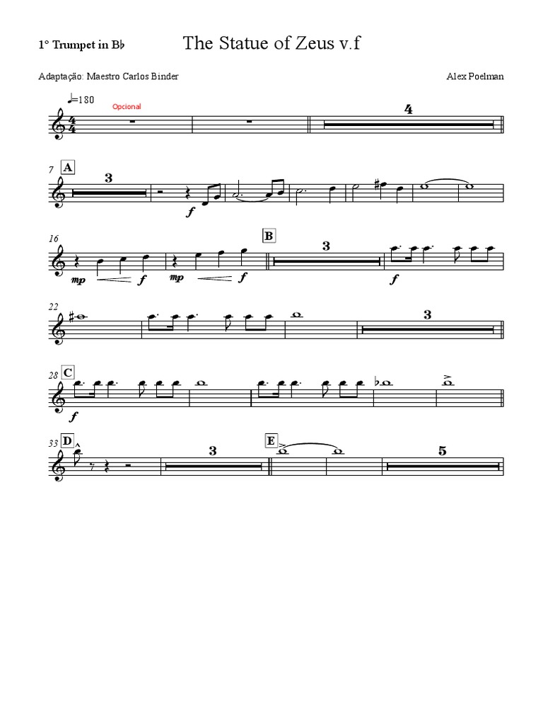 The Statue of Zeus V.F: 1º Trumpet in B B | PDF