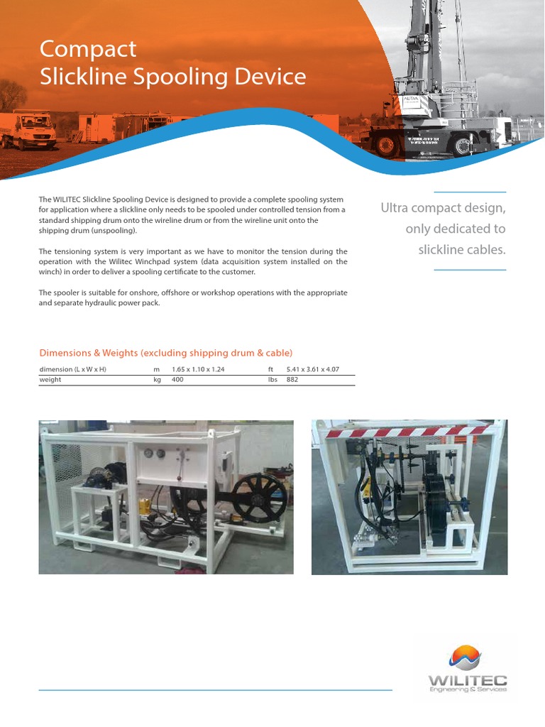 Slickline Spooling Device Overview | PDF | Manufactured Goods | Equipment