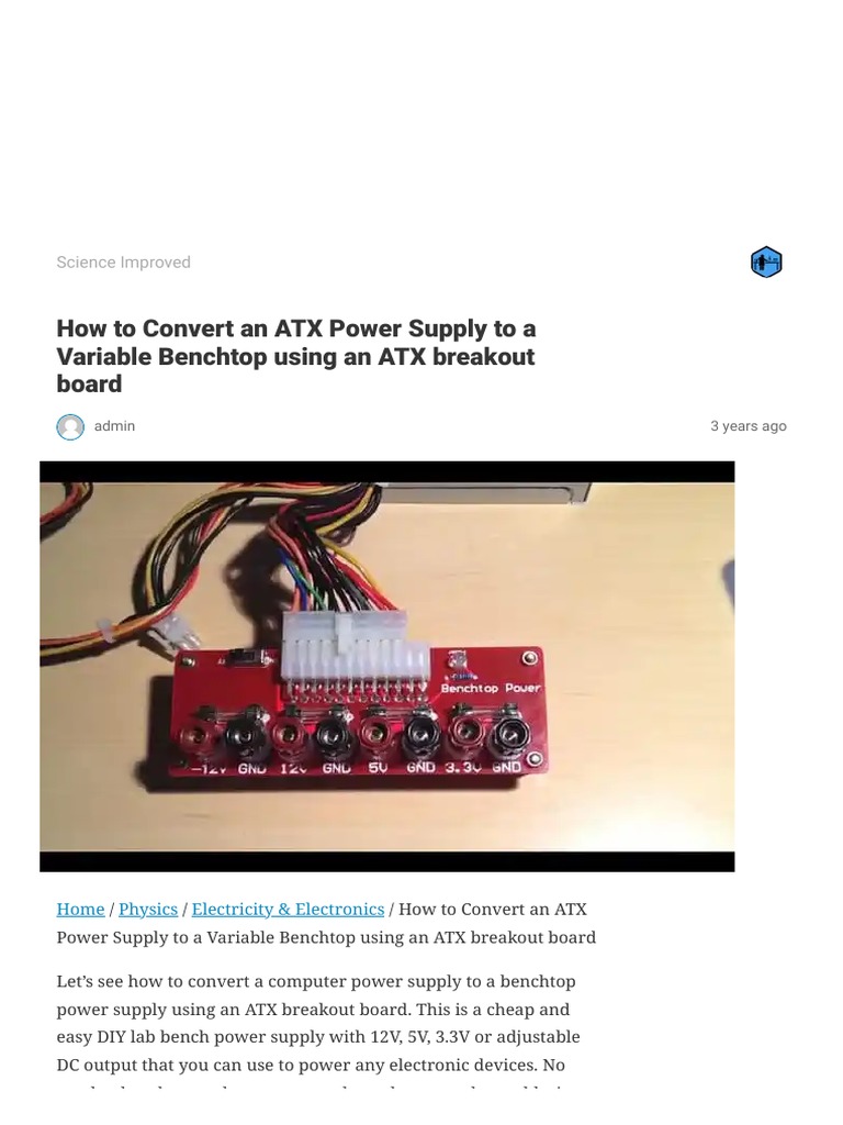 How To Convert An Atx Power Supply To A Variable Benchtop Supply | PDF ...