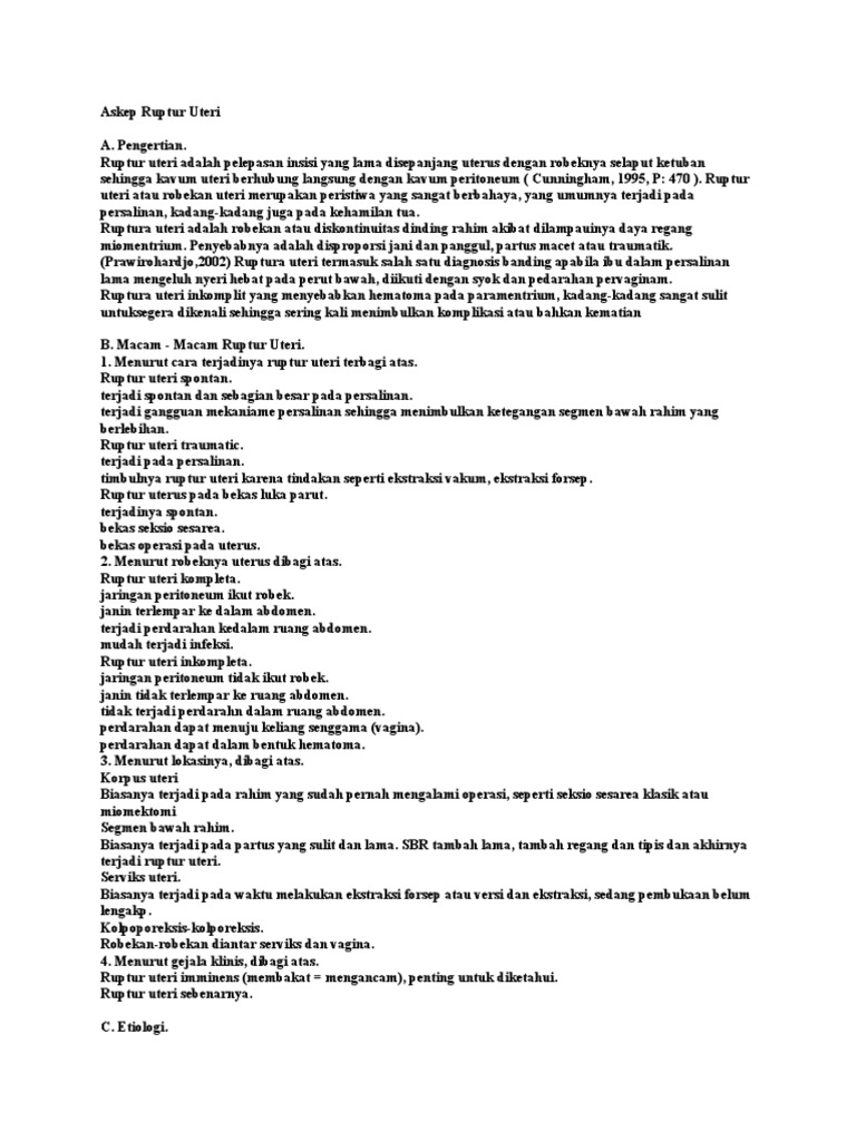 Askep Ruptur Uteri | PDF