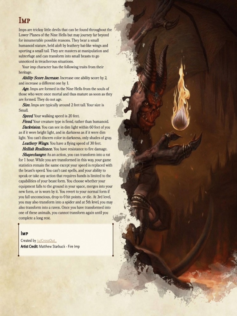 Artist Credit: Matthew Starbuck - Fire Imp | PDF