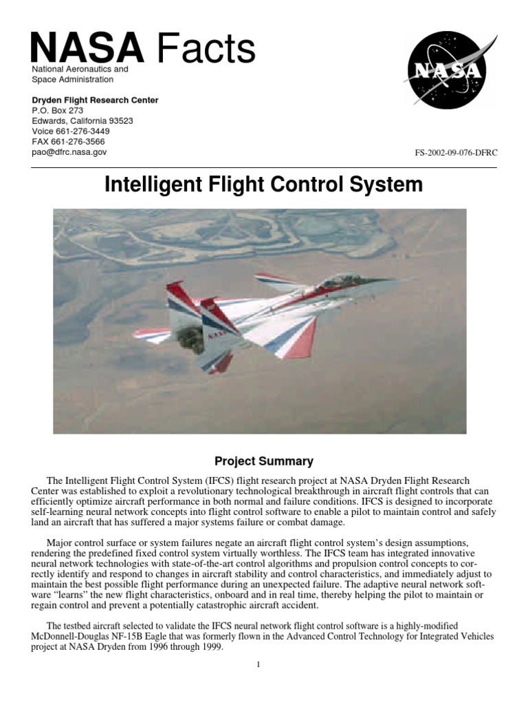 NASA Facts Intelligent Flight Control System | PDF