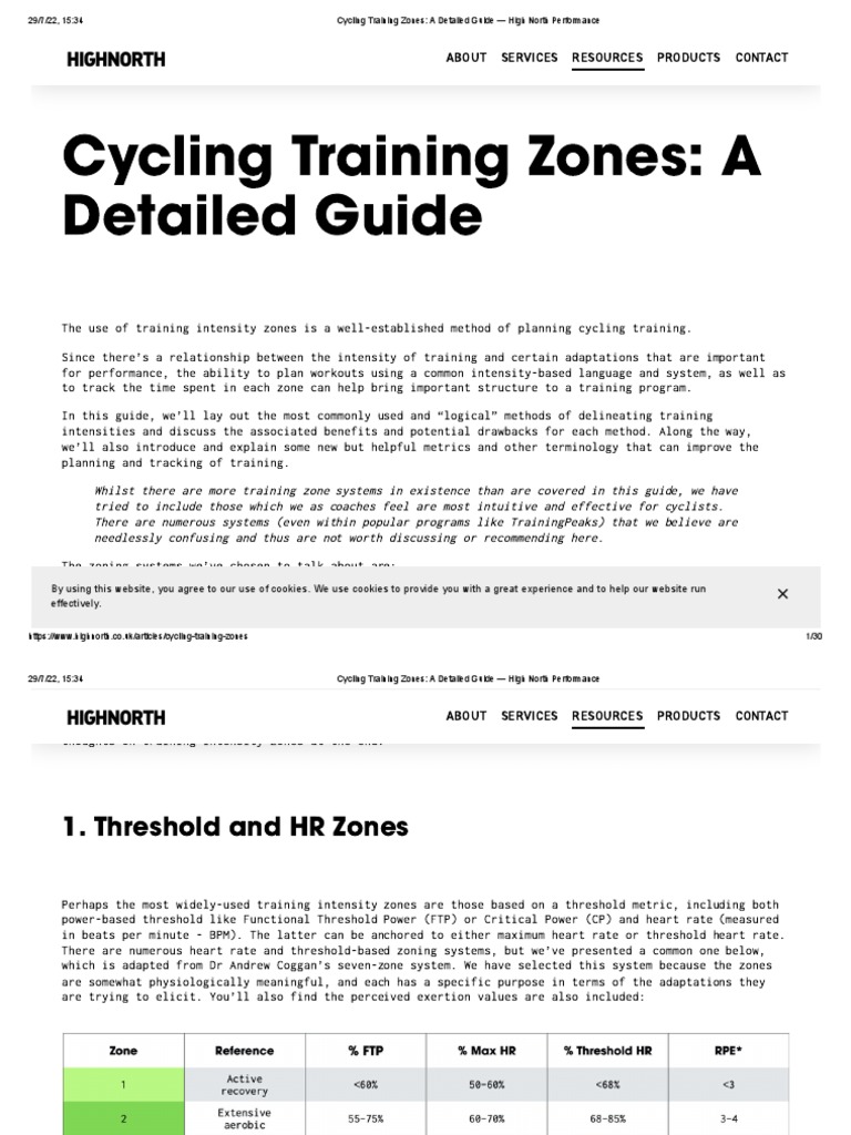 Cycling Training Zones - A Detailed Guide - High North Performance ...