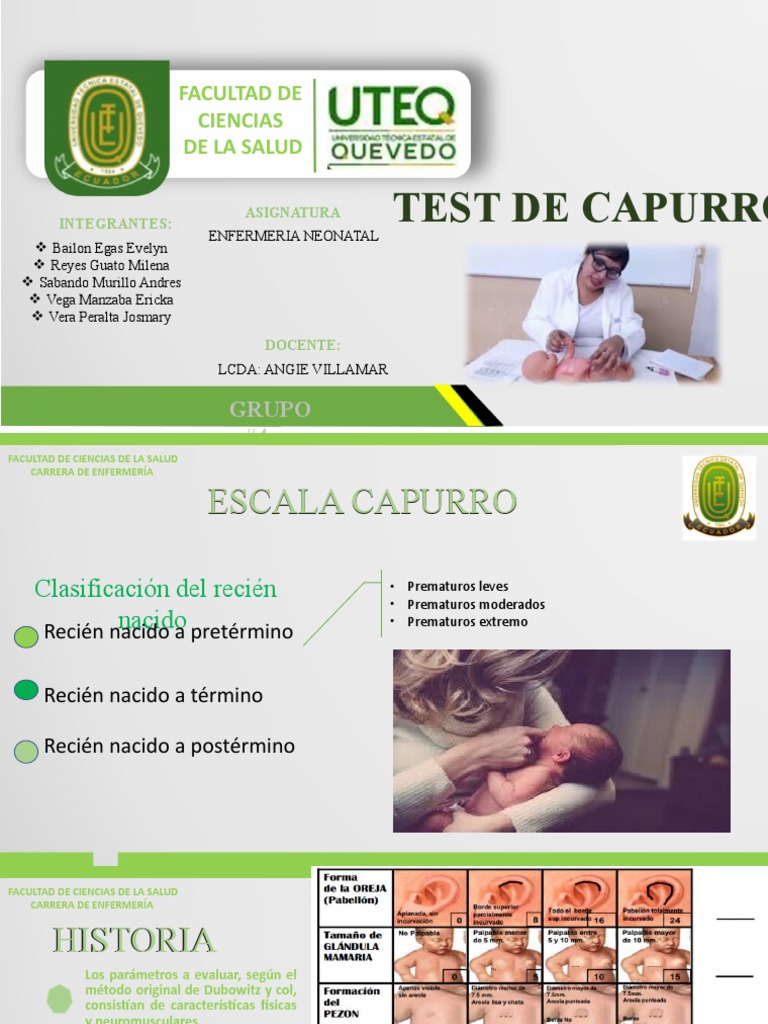 Test de Capurro en Neonatología | PDF | Ciencias de la Salud ...