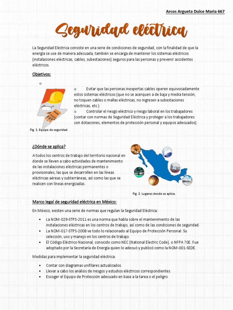 Arcos Argueta Dulce Maria 667 Seguridad Eléctrica Investigación | PDF ...