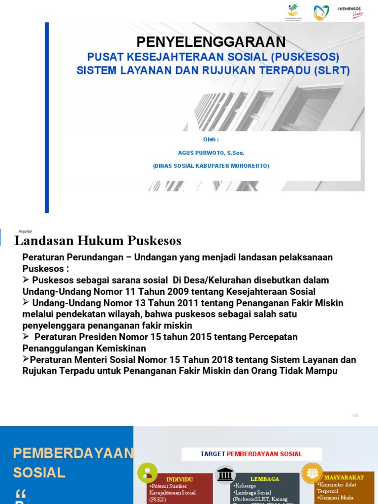 Penyelenggaraan Puskesos-SLRT (Edit) | PDF