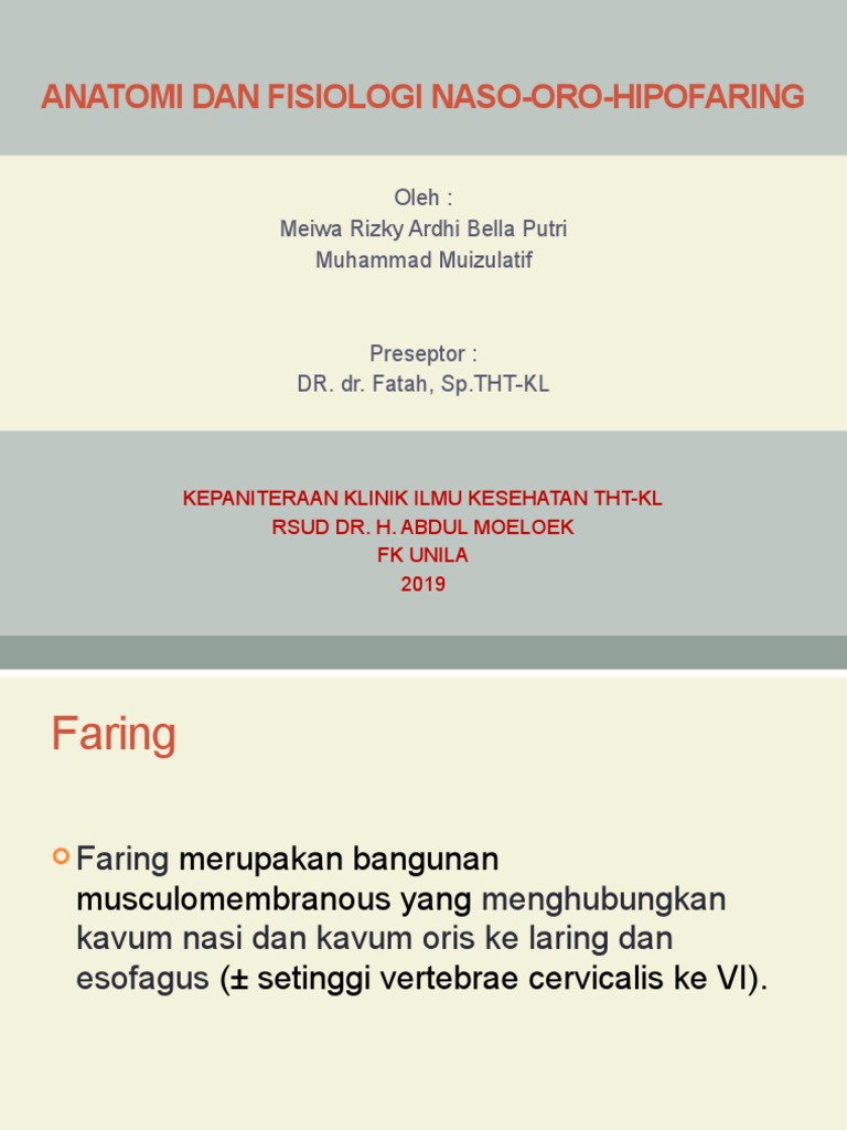 Anatomi Dan Fisiologi Naso-Oro-Hipofaring | PDF