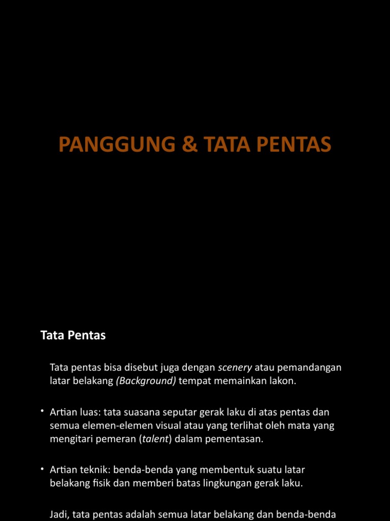 Panggung Tata Pentas | PDF | Seni