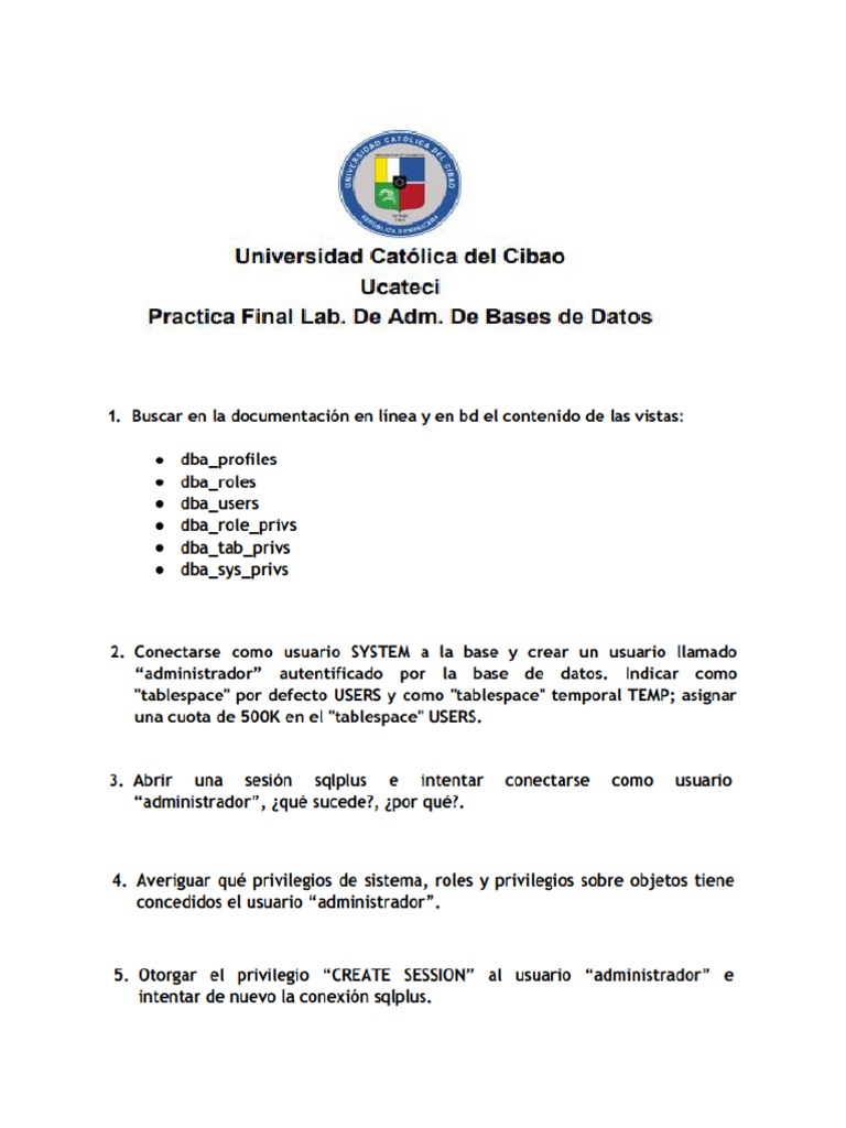 Practica Final 2 ADM. BASE DATOS | PDF