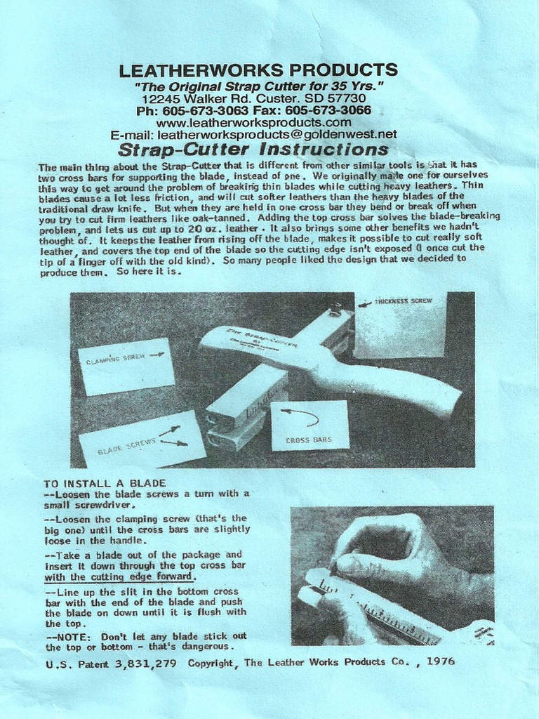 Strap Cutter Instructions | PDF