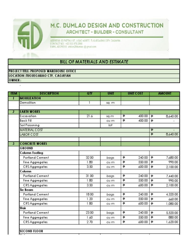Estimate I Beam | PDF | Construction Aggregate | Tile