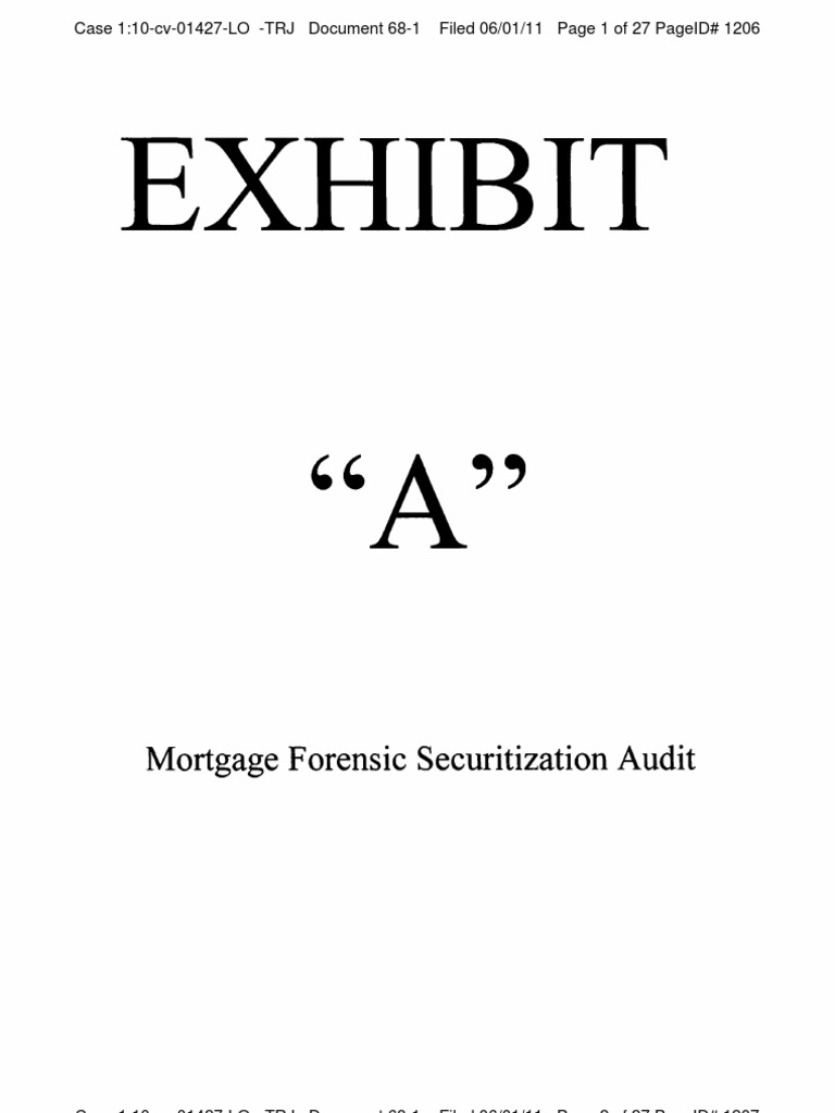 Mortgage Forensic Securization Audit - Expert Affidavit | PDF