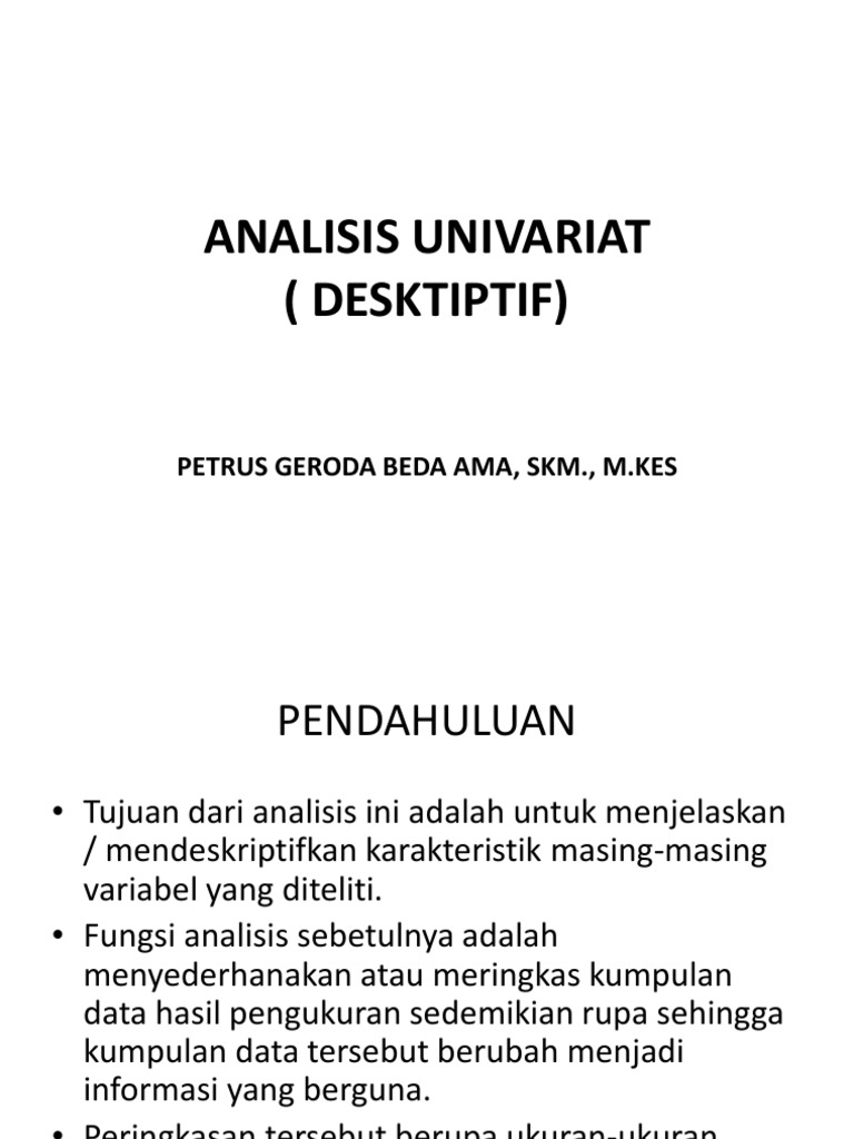 Analisis Univariat | PDF