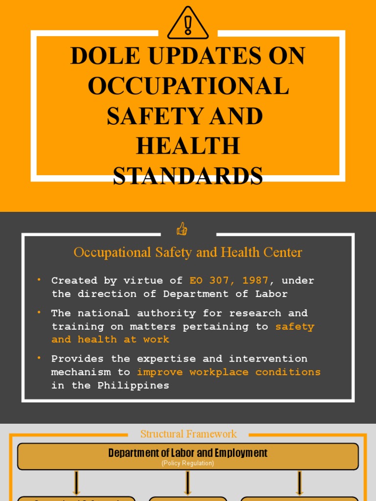 DOLE Updates on Occupational Safety and Health Standards | PDF ...
