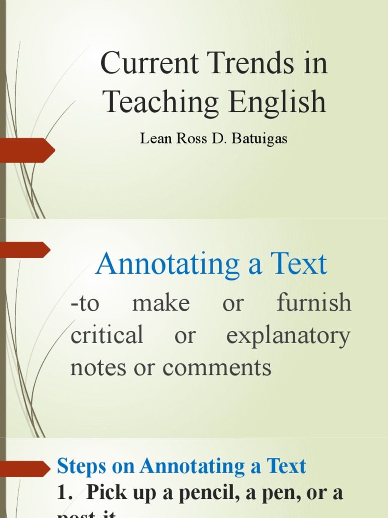 Current Trends in Teaching English: Lean Ross D. Batuigas | PDF ...