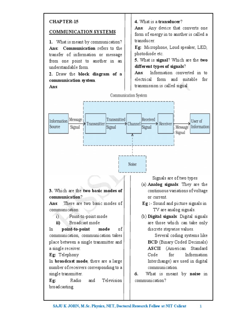 Chapter 15 - Communication Systems-Saju-Hsslive | PDF | Radio Propagation | Modulation