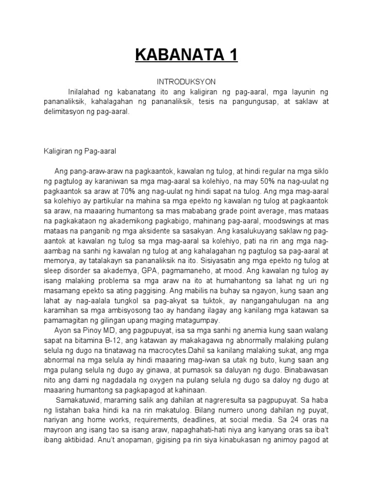 Introduksyon Kabanata 1 | PDF