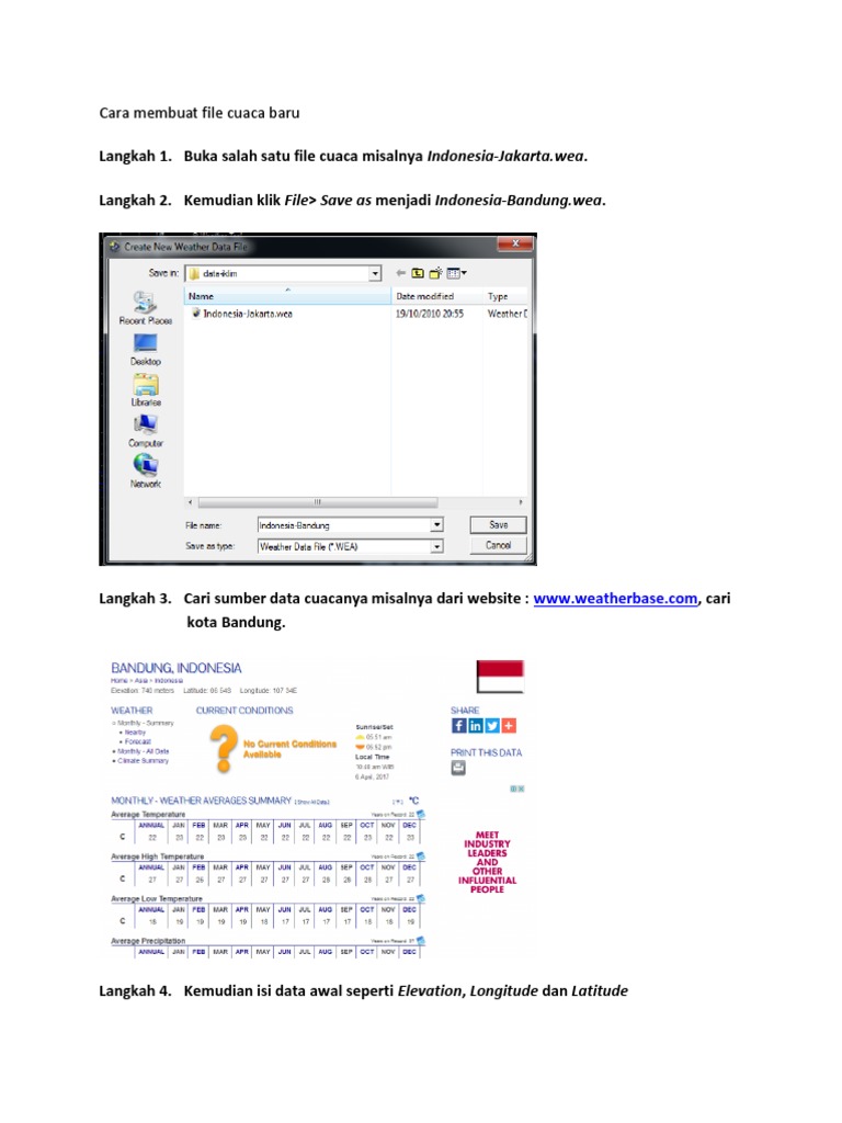 Cara Membuat File Cuaca Di Ecotect | PDF