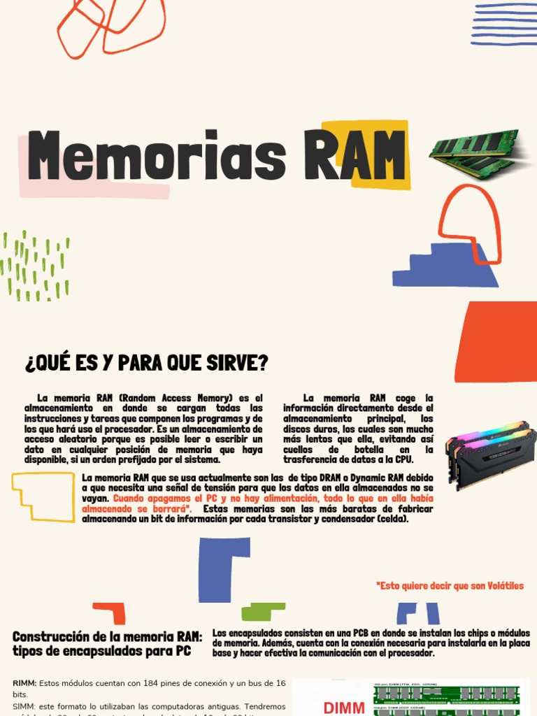 Memorias Ram Pdf Memoria De Acceso Aleatorio Almacenamiento De