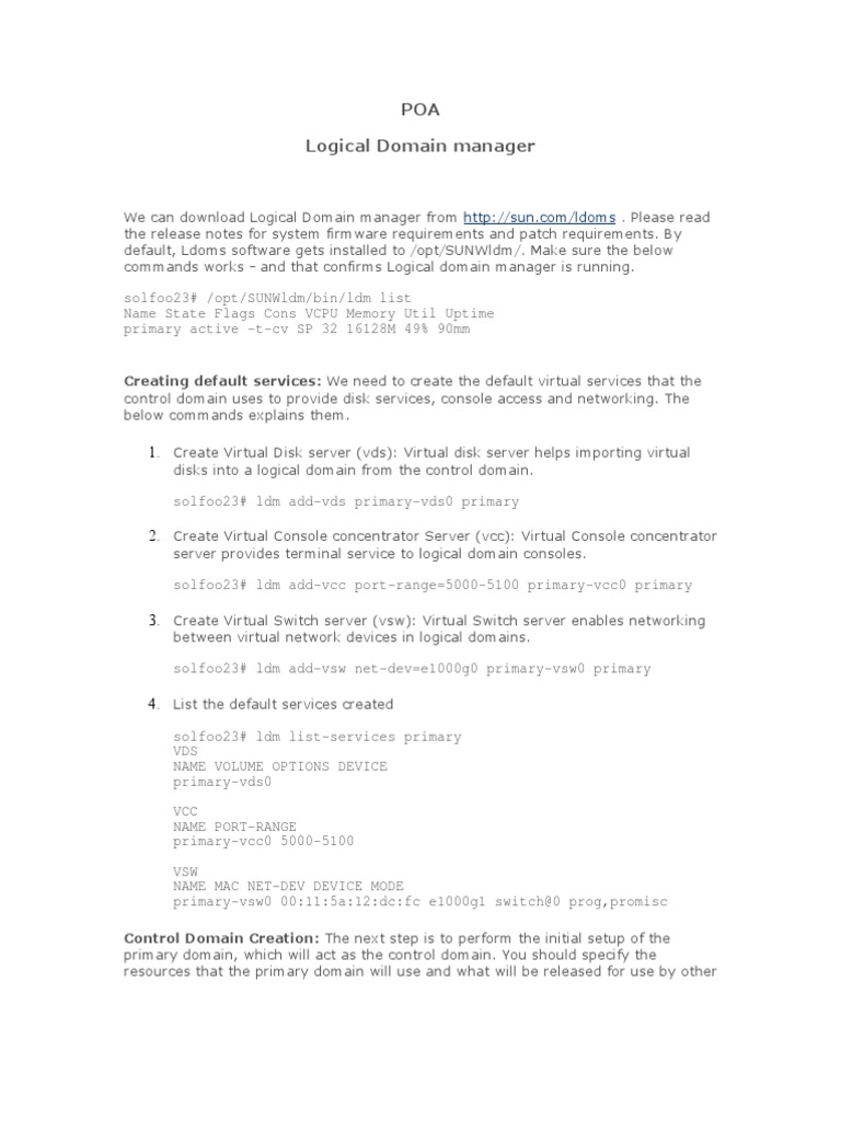 Ldom On Solaris | PDF | Software | Computer Architecture