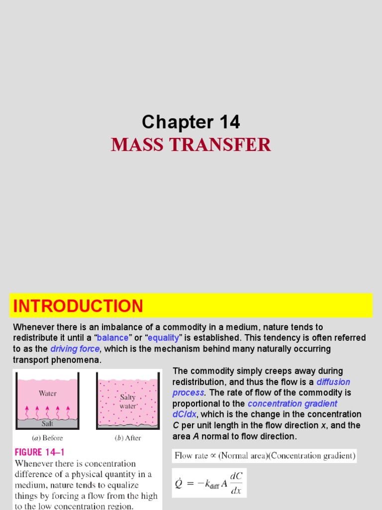 Mass Transfer | PDF | Diffusion | Thermal Conduction
