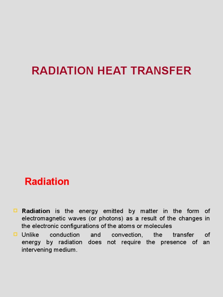 Radiation Heat Transfer | PDF | Electromagnetic Radiation | Transport ...