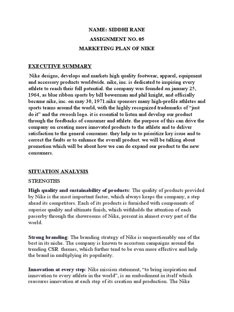 Siddhi Rane - Marketing Management | PDF | Nike | Brand