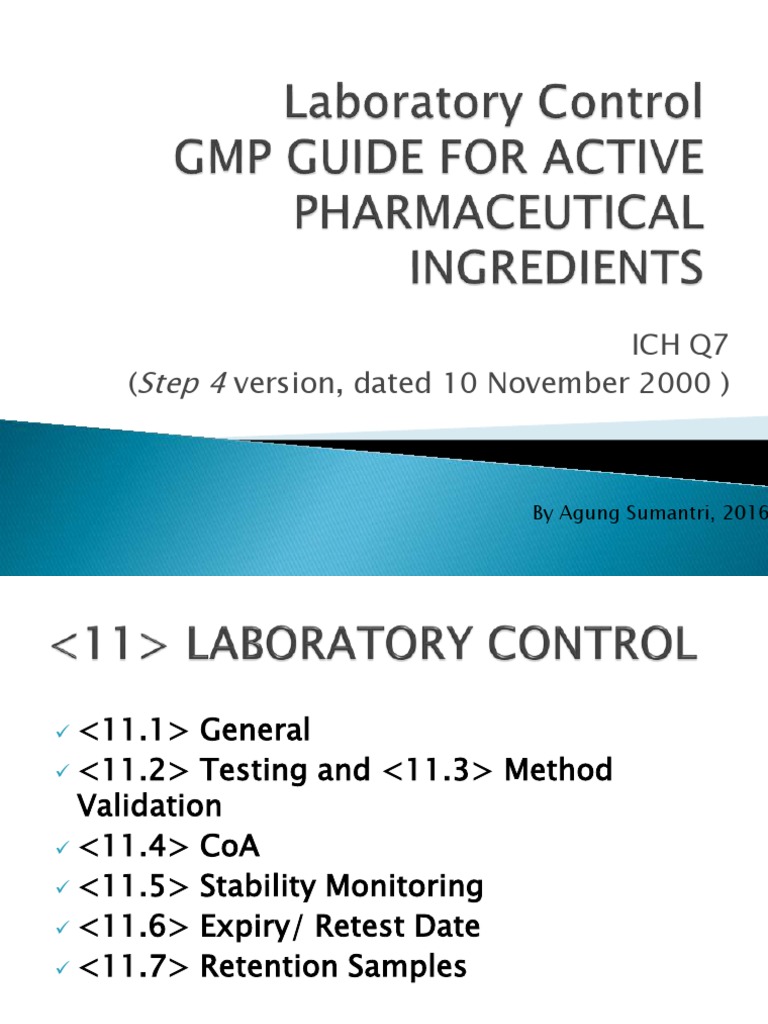 Laboratory Control GMP Api (q7 Ich Guide) | PDF | Shelf Life ...