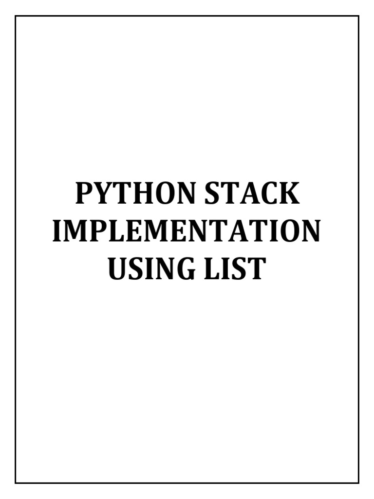 Python Stack Implementation Using List Pdf Table Database Sql