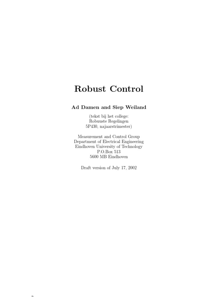 Robust Control | PDF