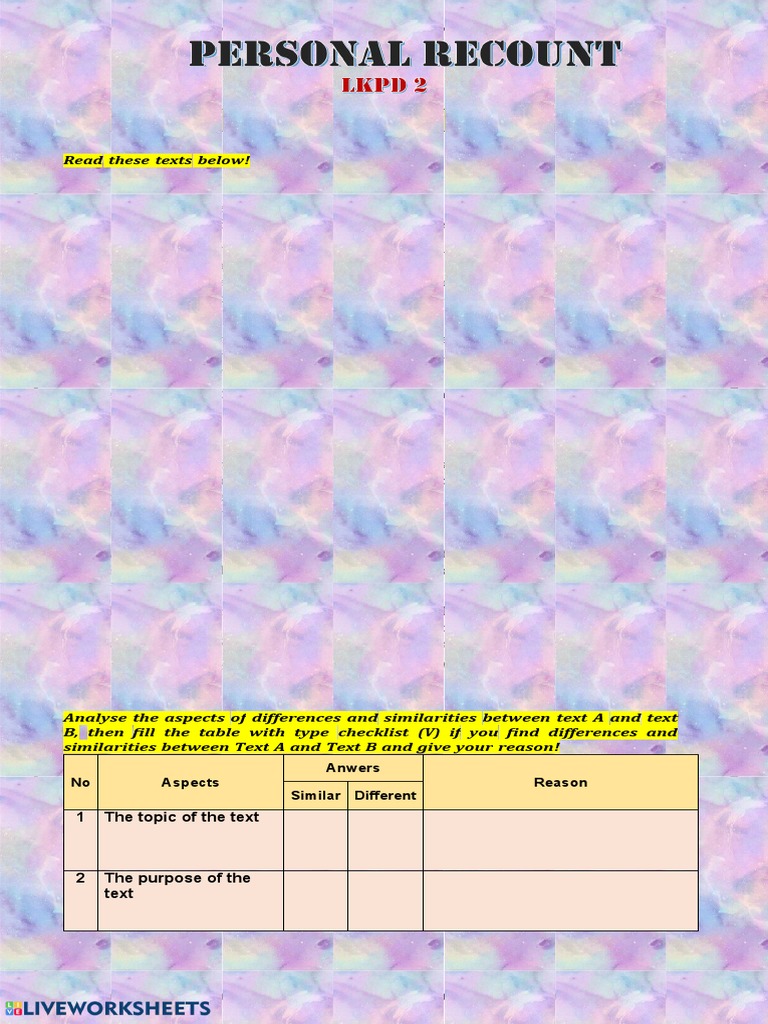 (Exercise 1) : Read These Texts Below! | PDF