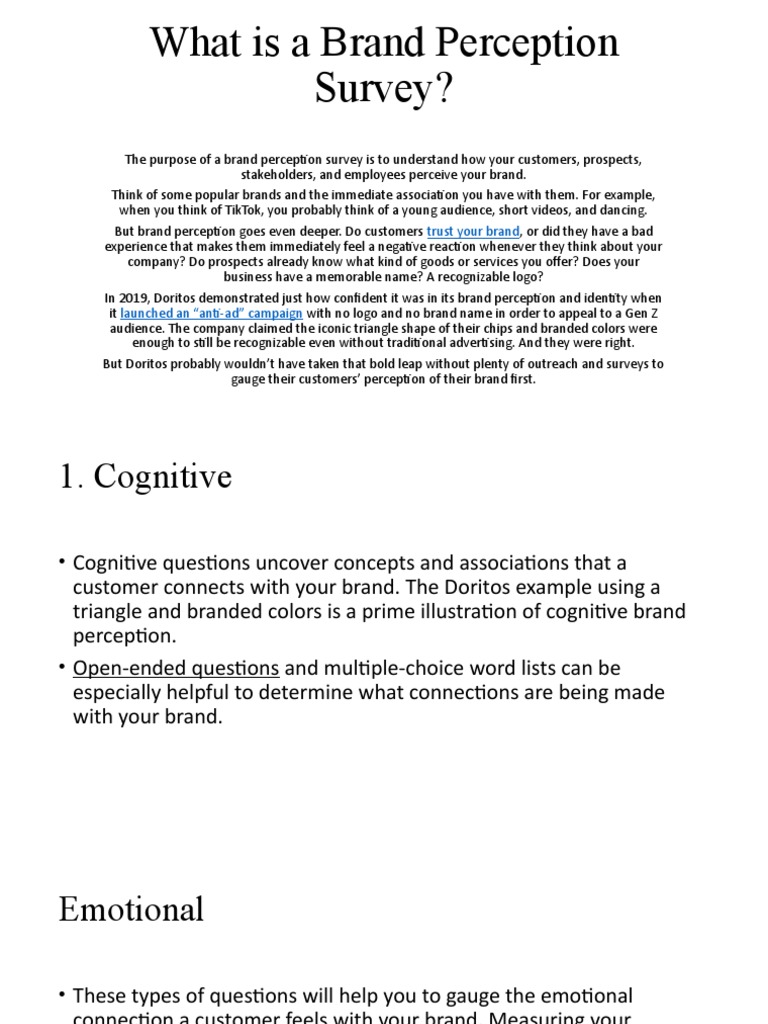 Brand Perception Survey Insights | PDF | Brand | Experience