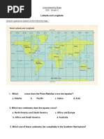 Latitude and Longitude Worksheet Answers | PDF | Latitude | Equator