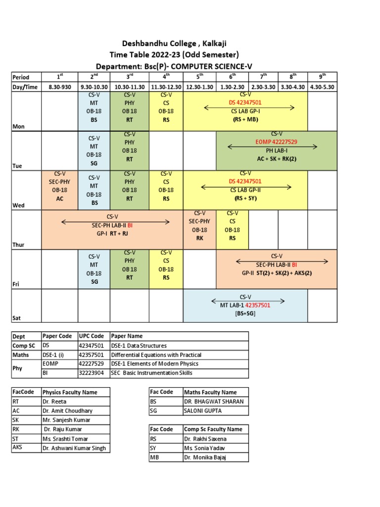 [SCHEDULED CLARITY: A Computer Science Department Timetable for ...