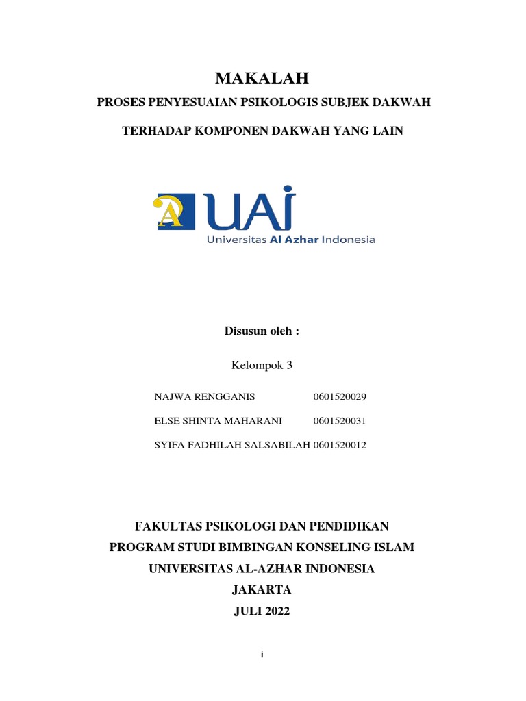 Uas Kelompok 3 Psikologi Dakwah | PDF | Karier & Perkembangan